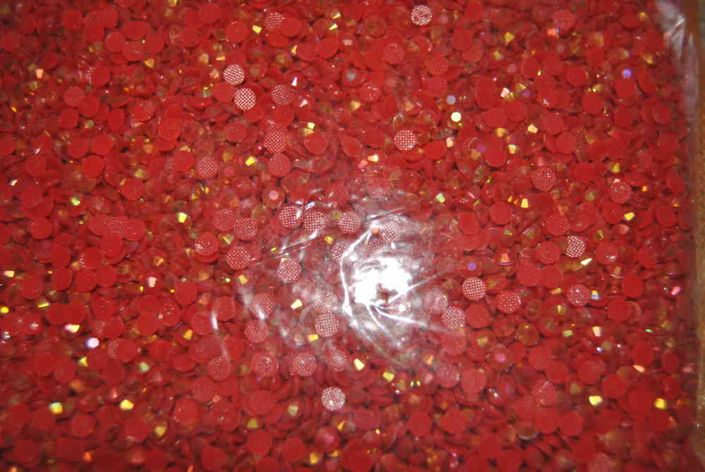 10 Gross Pack (1,440) SS16 Red AB Resin Rhinestone (Hotfix) - Sparklz ...