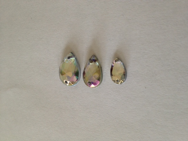 Pack of 50 8mm x 13mm Teardrop Crystal AB Sew On (Acryllic) - Sparklz ...
